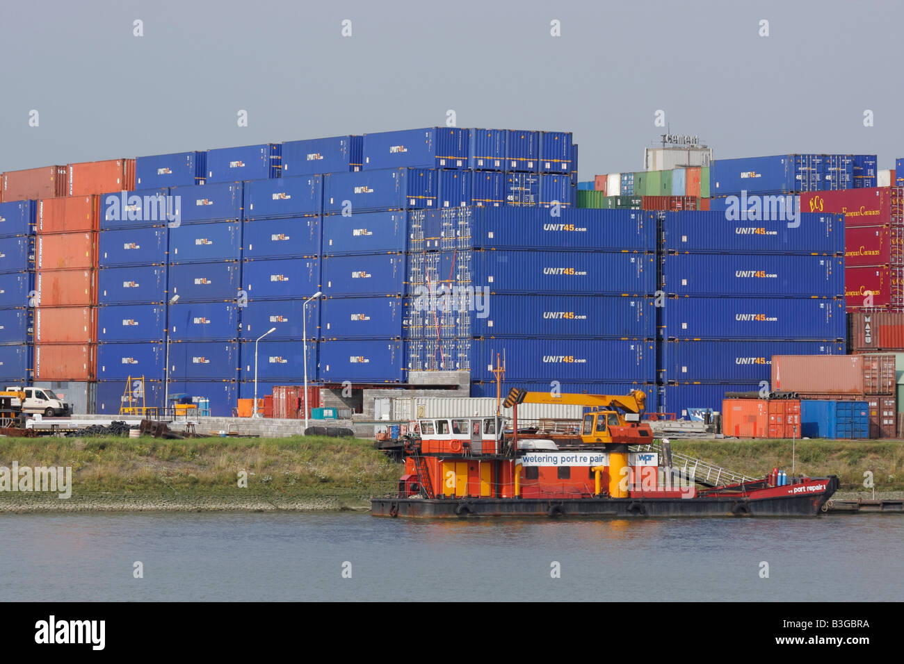 Shipping containers, Port Rotterdam, Netherlands Stock Photo - Alamy Shipping containers, Port Rotterdam, Netherlands Stock Photo - Alamy