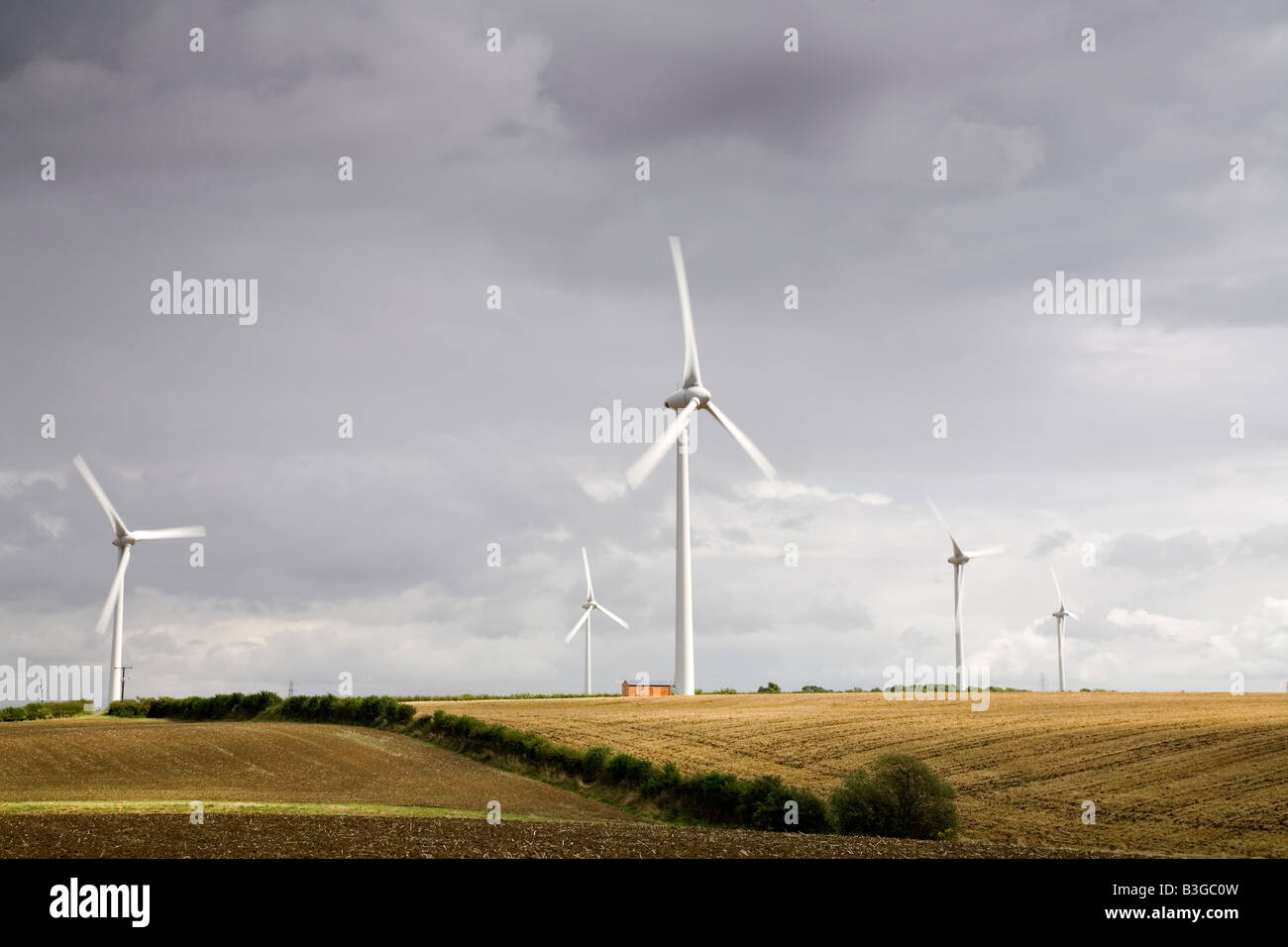 Burton Wold Northamptonshire renewable energy wind turbines under a ...