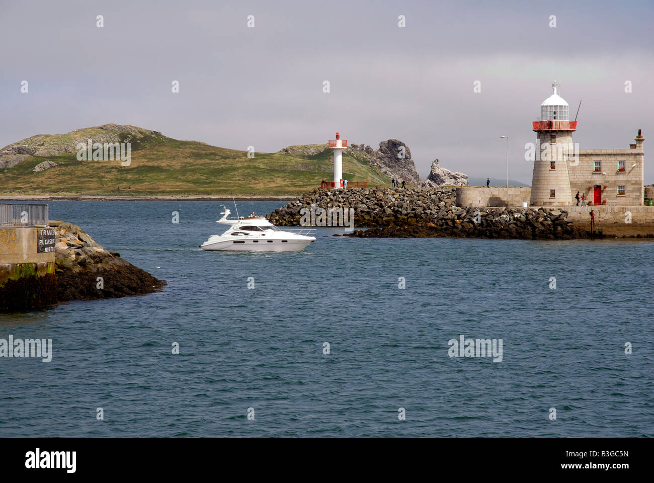 Lighthouse in the Howth harbour Irish sea Co Dublin Ireland in front ...