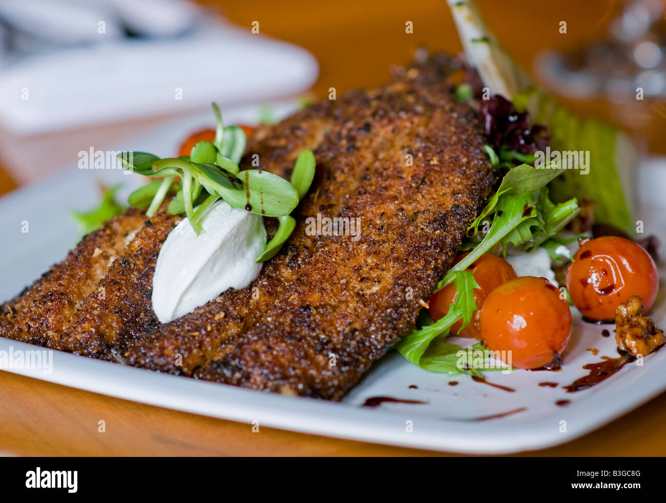 An entree of trout Stock Photo - Alamy