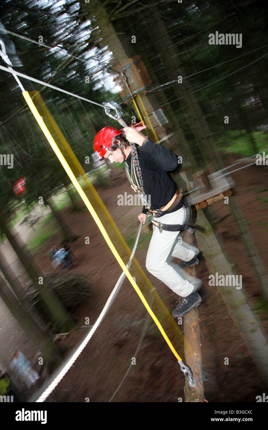 AUT Austria Tyrol Stubaital Stubai Valley, high ropes course Stock ...