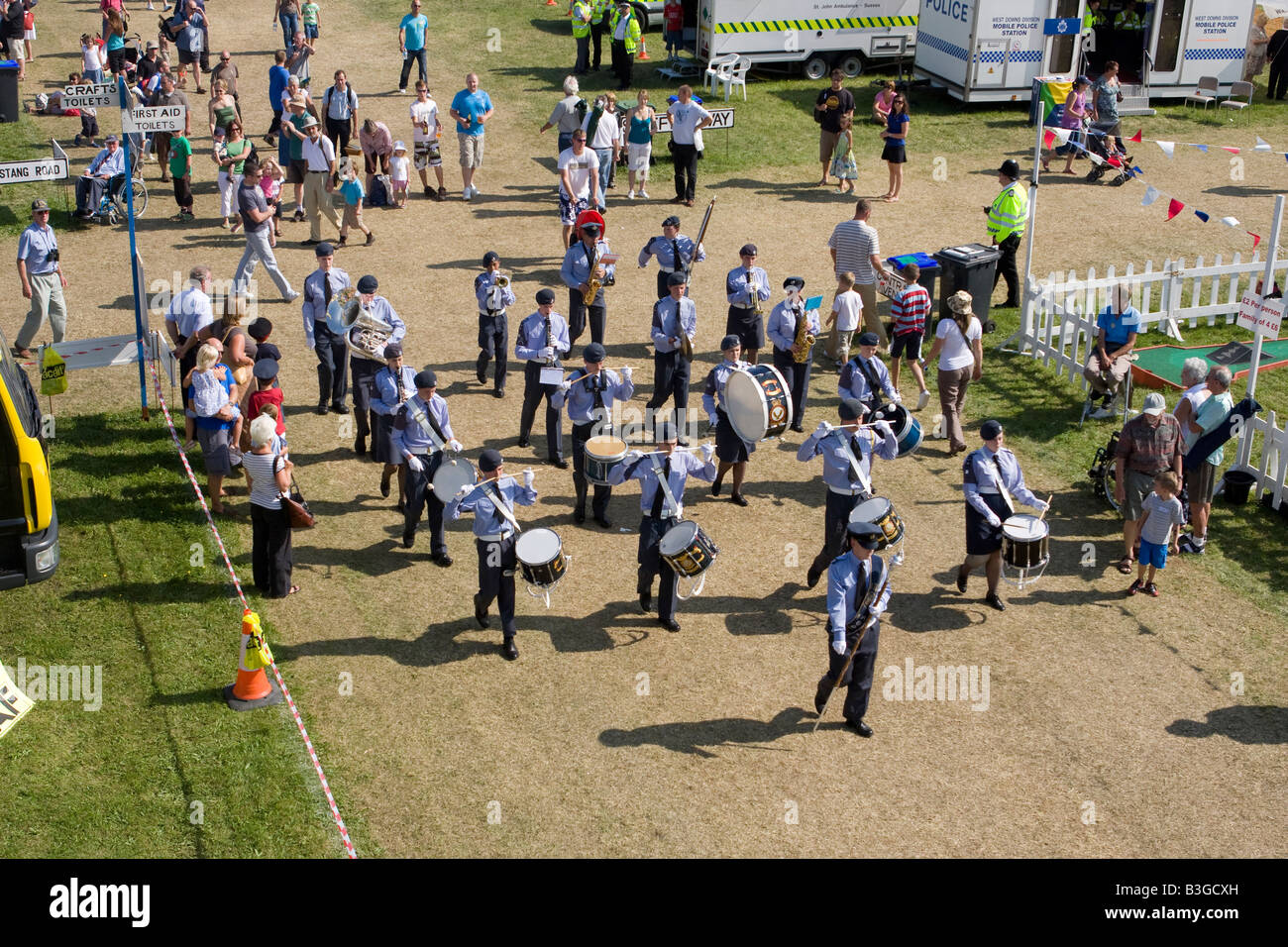 RAF Cadet marching band at RAFA Charity Airshow Shoreham Airport Sussex ...
