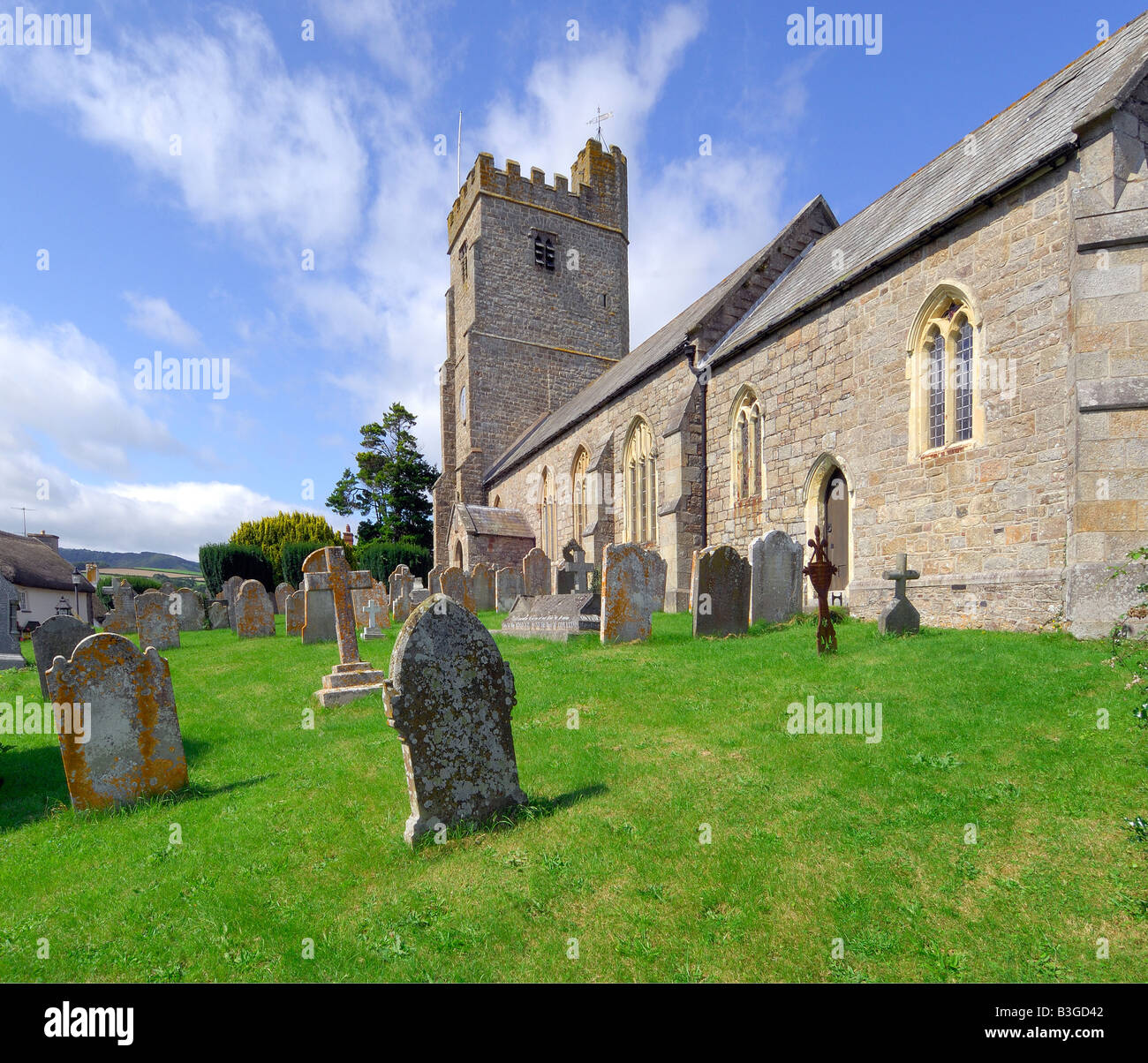 St Marys Church in the village of Dunsford within Dartmoor National ...
