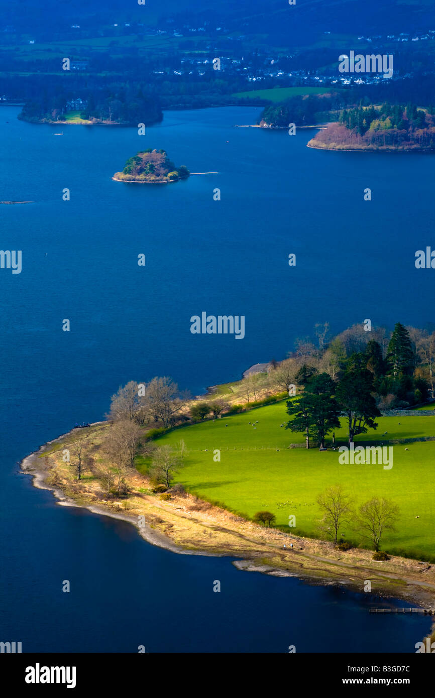 England Cumbria Lake District National Park Derwentwater with Derwent ...