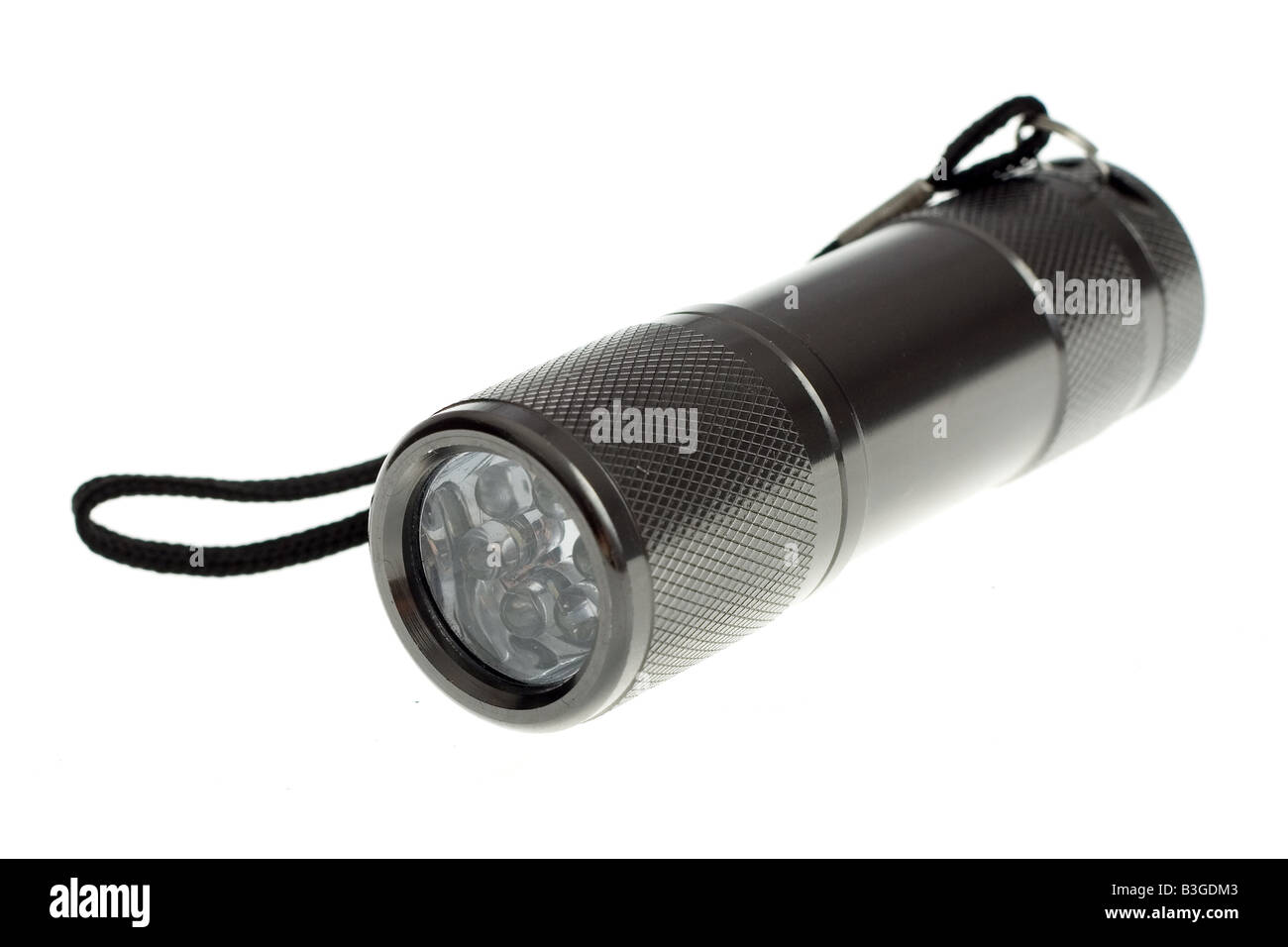 Isolated metal LED flashlight over white background Stock Photo - Alamy