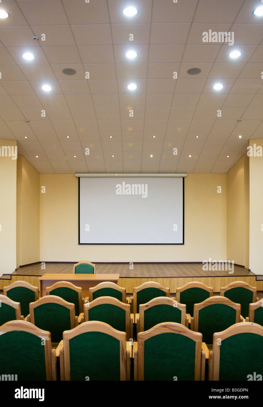 Modern auditorium hall for presentation with projection screen Stock ...