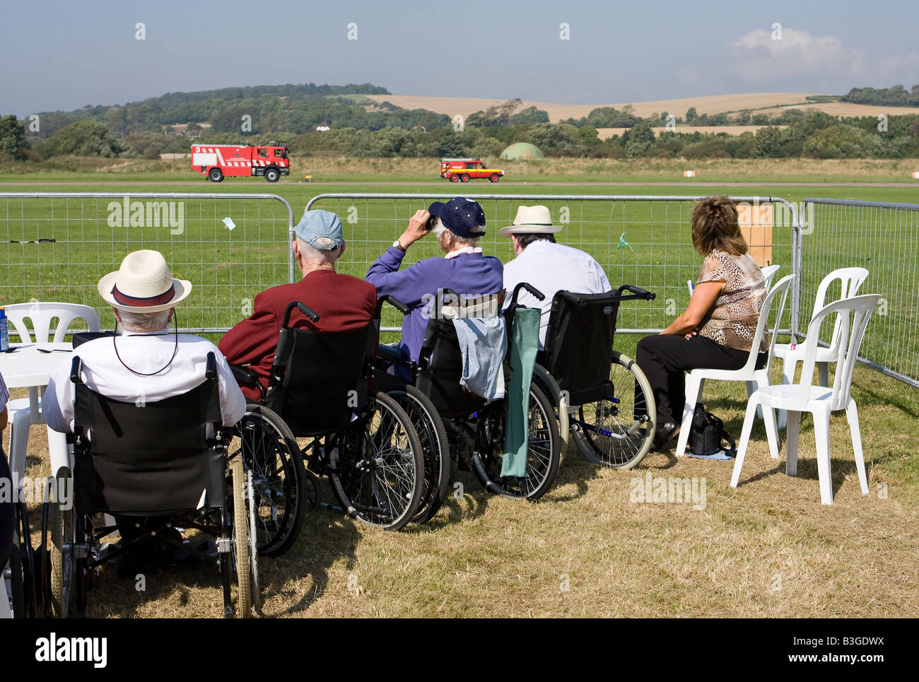 Group of RAF veterans watching displays at RAFA Charity Airshow ...