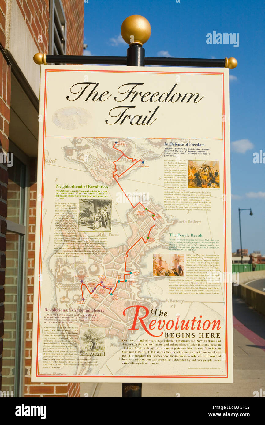 Freedom Trail Signs North End Boston Massachusetts Stock Photo - Alamy
