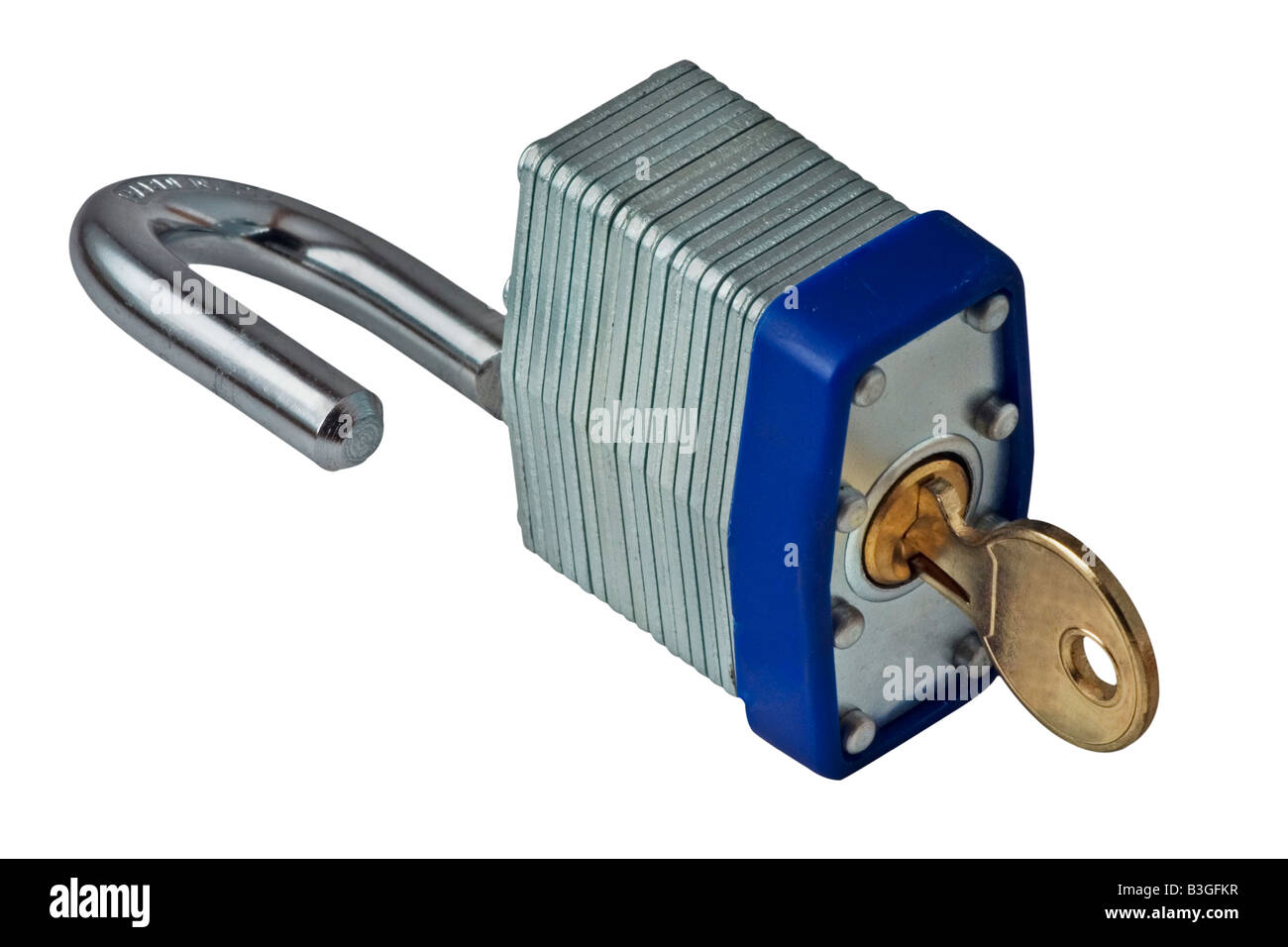 open lock with key isolated on white background Stock Photo - Alamy