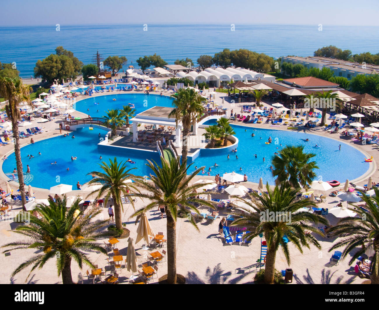 Swimming Pools Hotel louis creta princess Crete Greece Stock Photo - Alamy