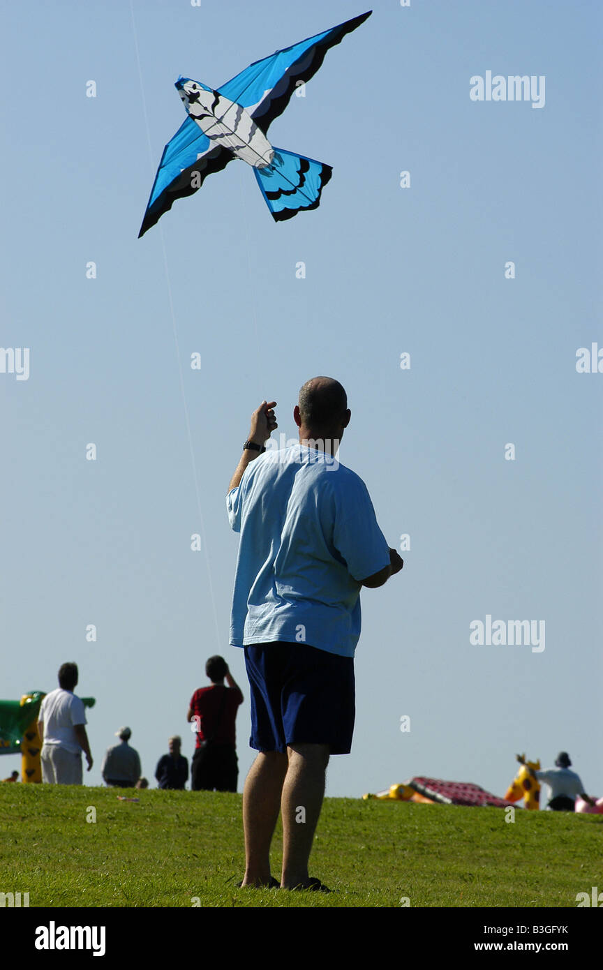 Flying a kite, UK Stock Photo - Alamy