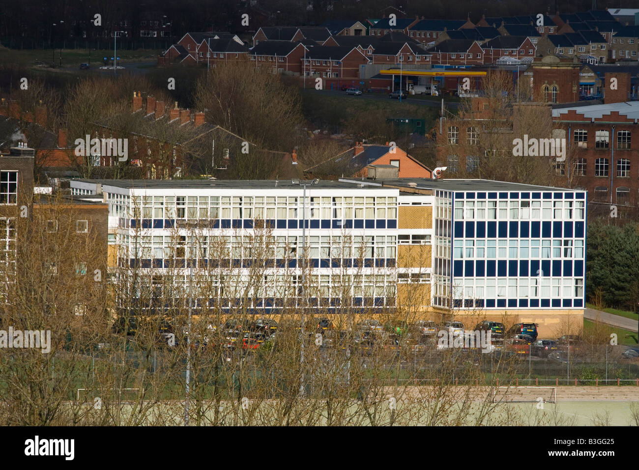1960's school building soon to be demolished. Oldham Breeze Hill Stock ...