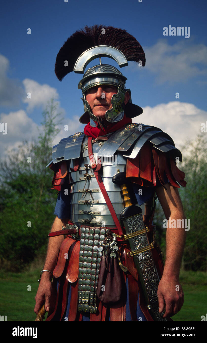 Roman Centurion of Legio XIIII at the Lunt Roman Fort at Baginton Stock ...