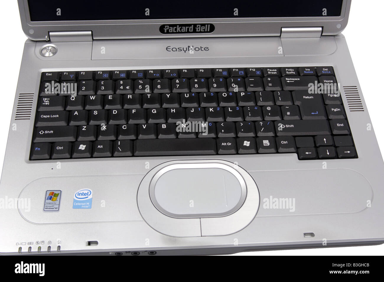Close up of a Laptop computer keyboard and pointing device set against ...