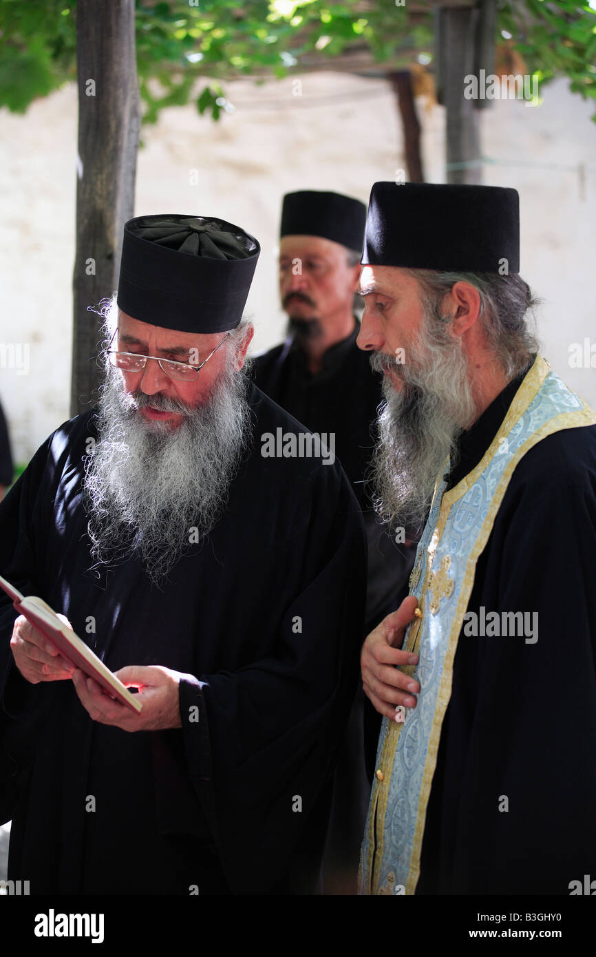 GREECE SPORADES KYRA PANAGIA GREEK ORTHODOX PRIESTS HOLDING A CEREMONY ...