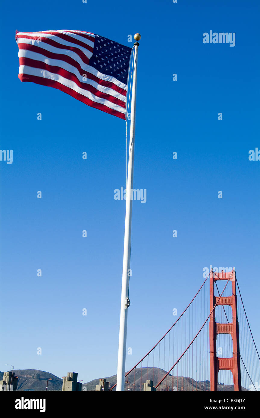 American flag golden gate bridge hi-res stock photography and images ...