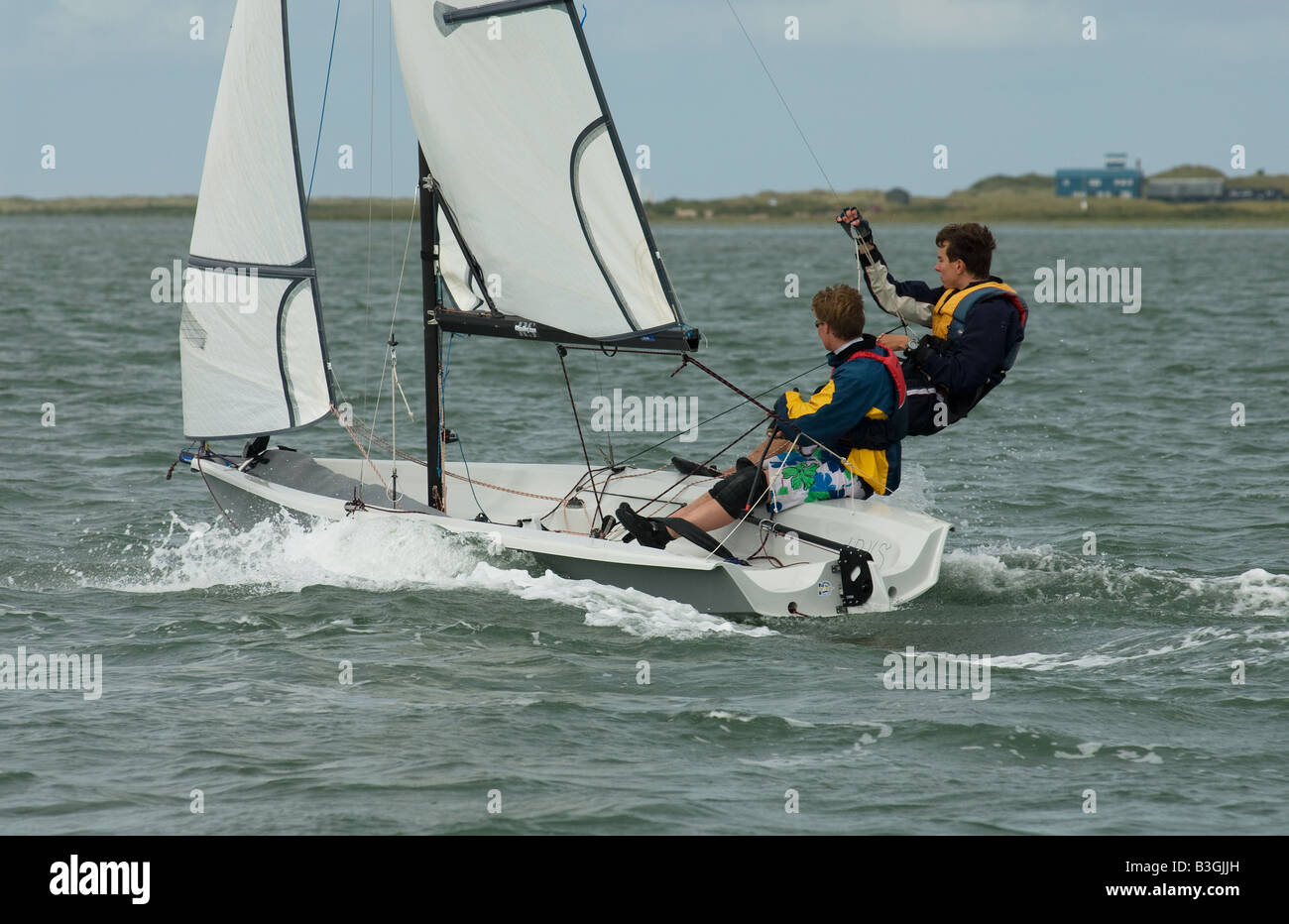 An RS racing dinghy competing in the Morston Regatta Stock Photo - Alamy