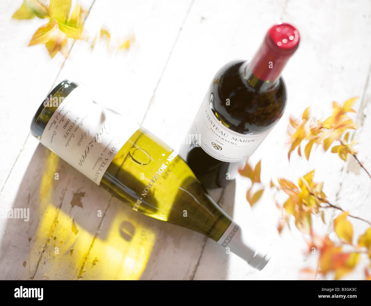 WINE BOTTLES WITH REFLECTIONS Stock Photo - Alamy