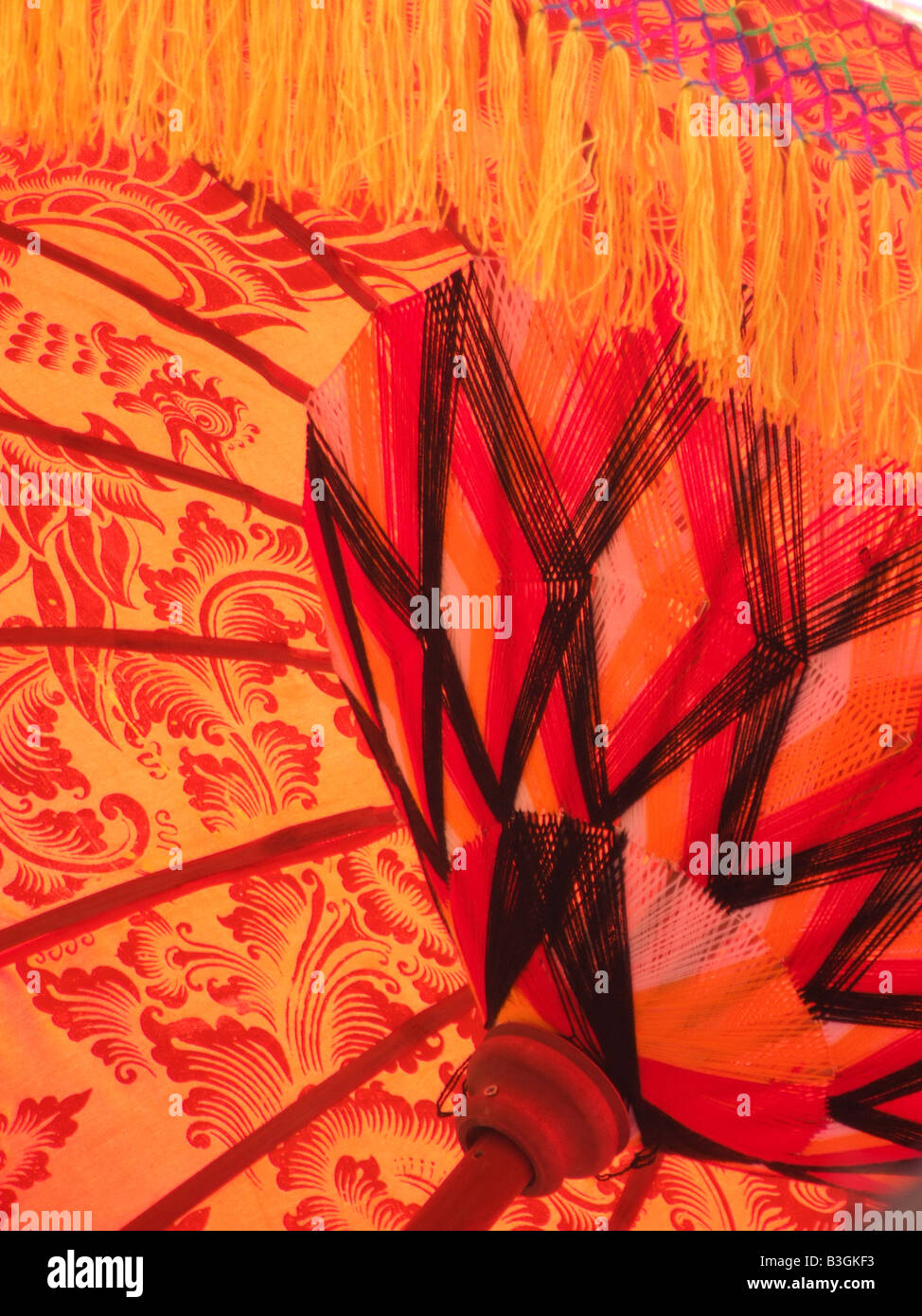detail colourful oriental parasol outside in sun Stock Photo - Alamy