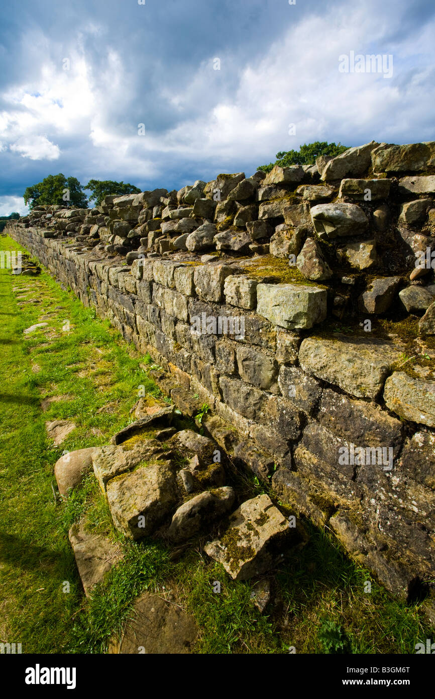 England, Cumbria, Gilsland. Hadrians Wall path running alongside ...