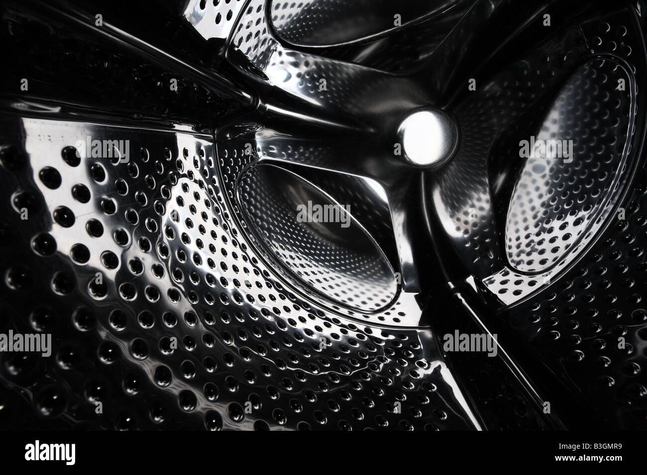 Wide angle photograph of the inside of a washing machine drum Stock ...