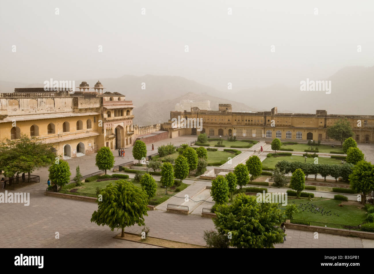 Inner court of Amber Palace (Amber Fort) at Amber (Rajastan, India ...