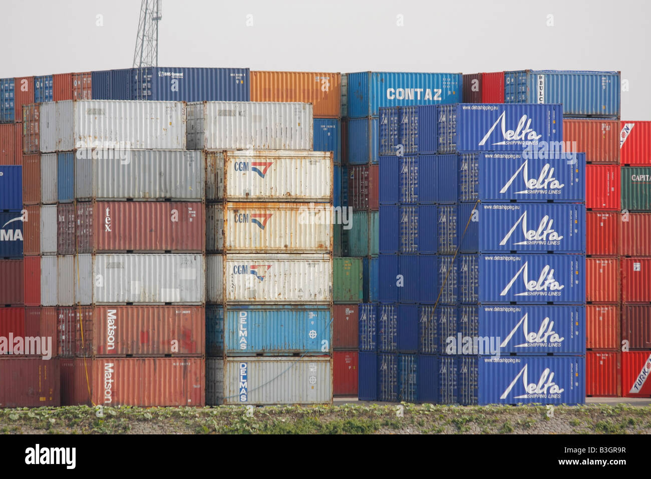 Shipping containers, Port Rotterdam, Netherlands Stock Photo - Alamy