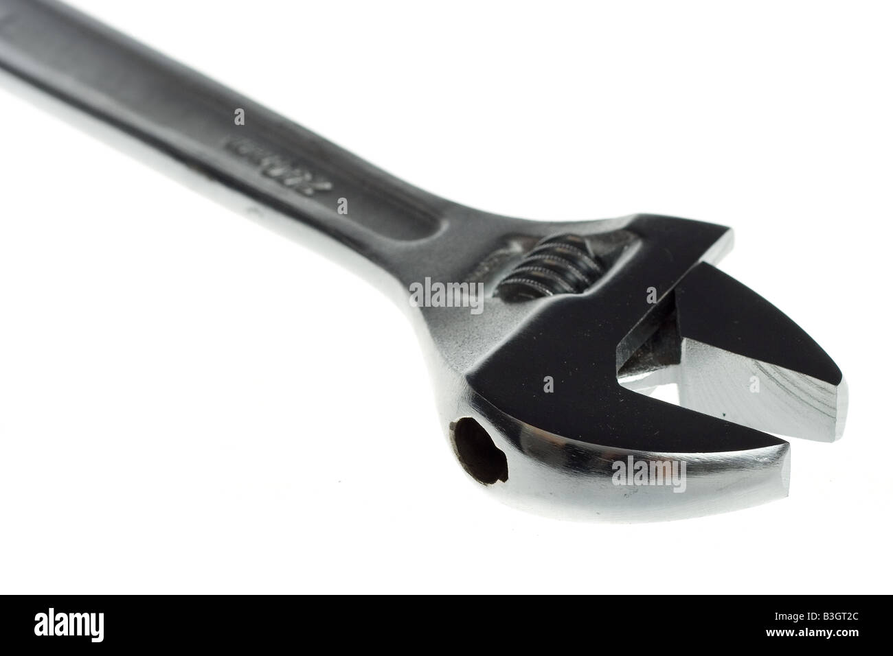 Adjustable screw wrench over white background Stock Photo - Alamy