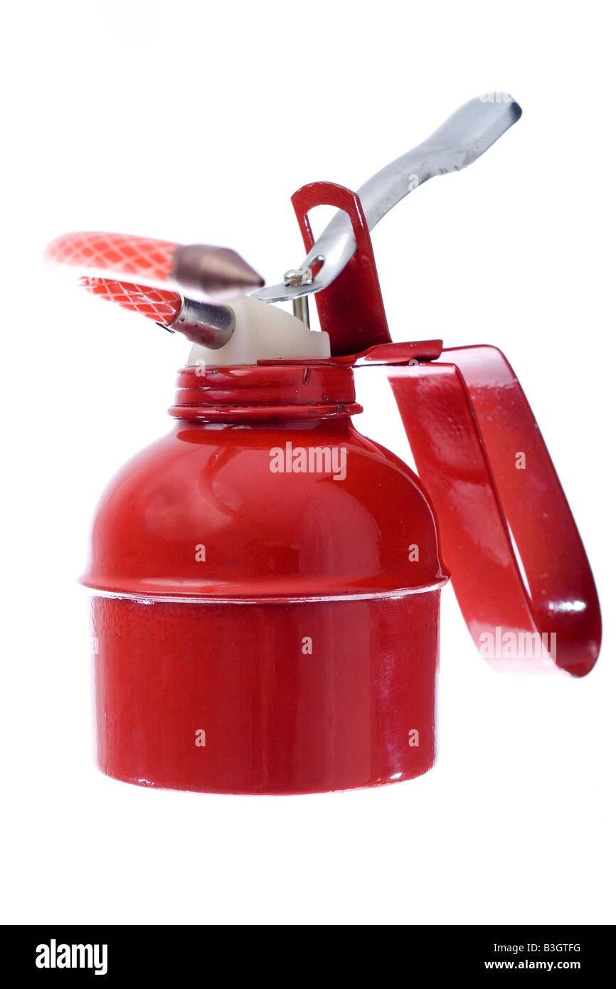 Oil can isolated on white background Stock Photo - Alamy