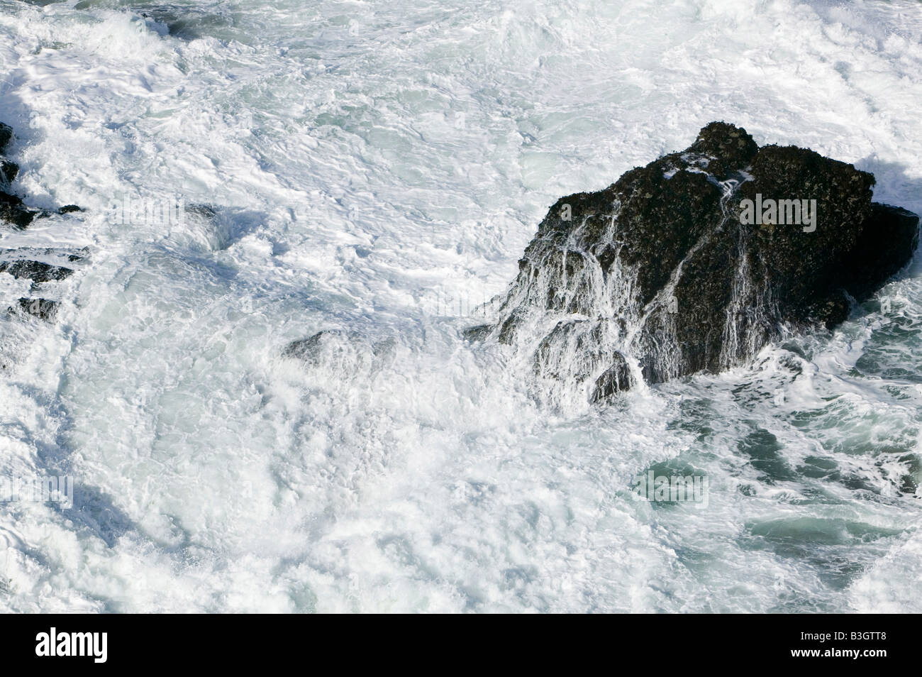Waves off Stepper Point near Padstow on the Cornish coast UK Stock ...
