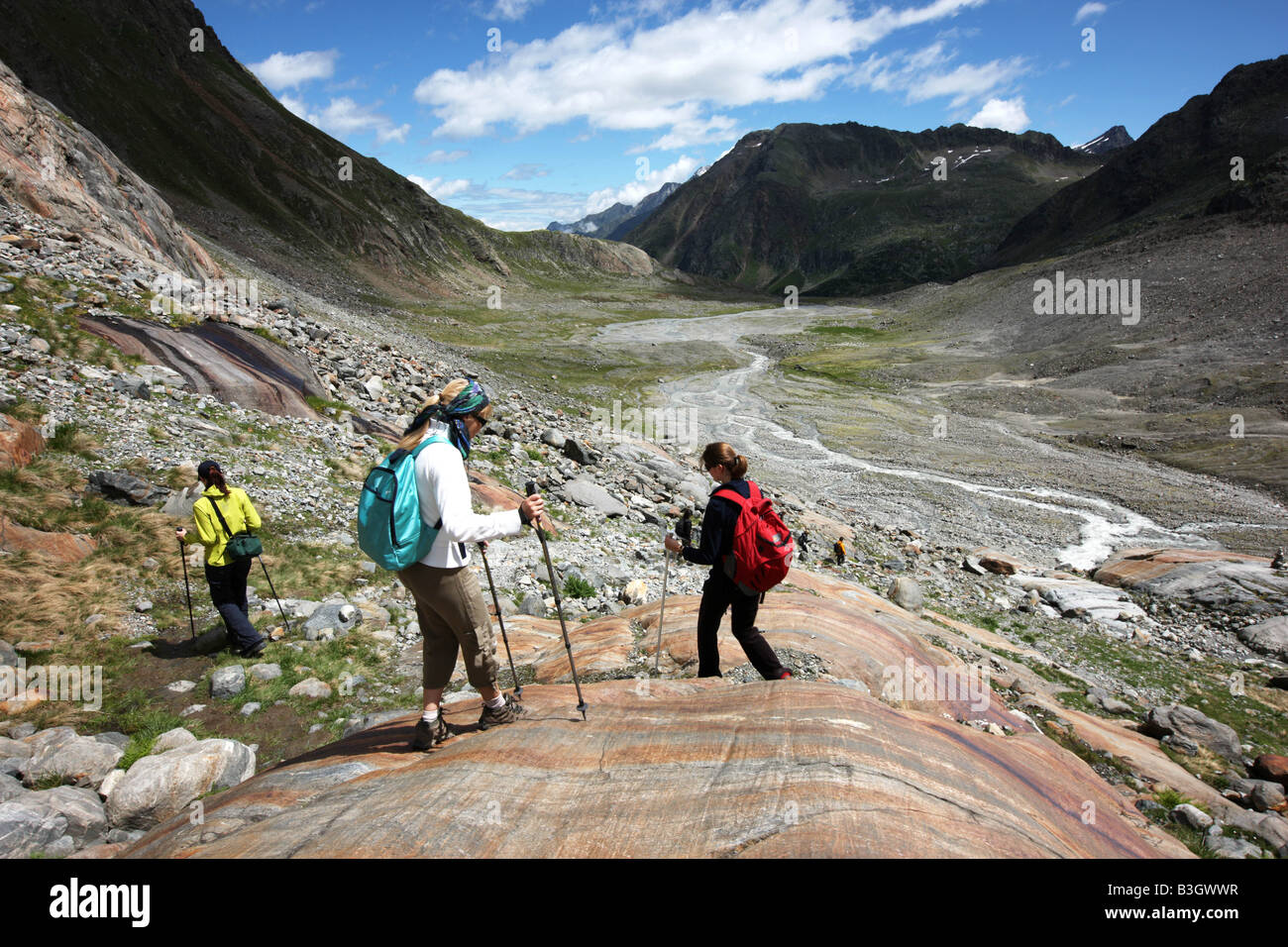 AUT, Austria, Tyrol: Stubaital, Stubai Valley. Hiking in the mountains ...