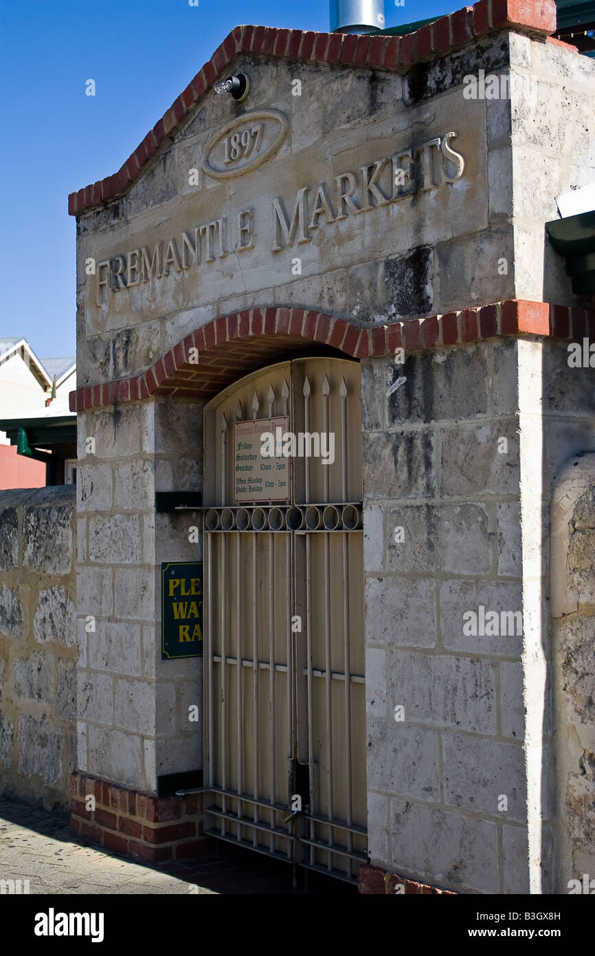 Entrance to Fremantle Markets Stock Photo - Alamy