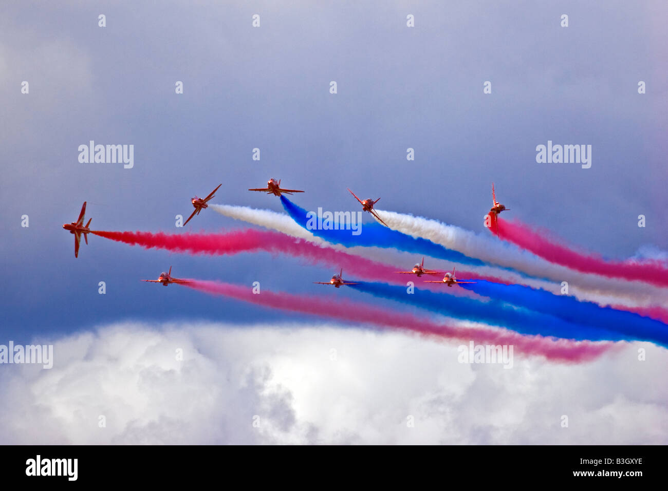 The red arrows aerobatic flying dispay team at the Wings and wheels ...