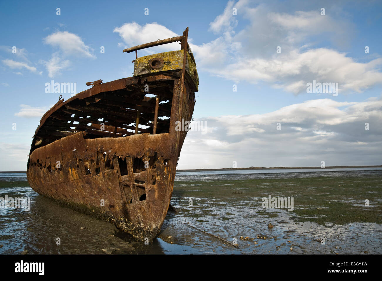 Shipwreck located at Motueka Beach Nelson New Zealand Stock Photo - Alamy