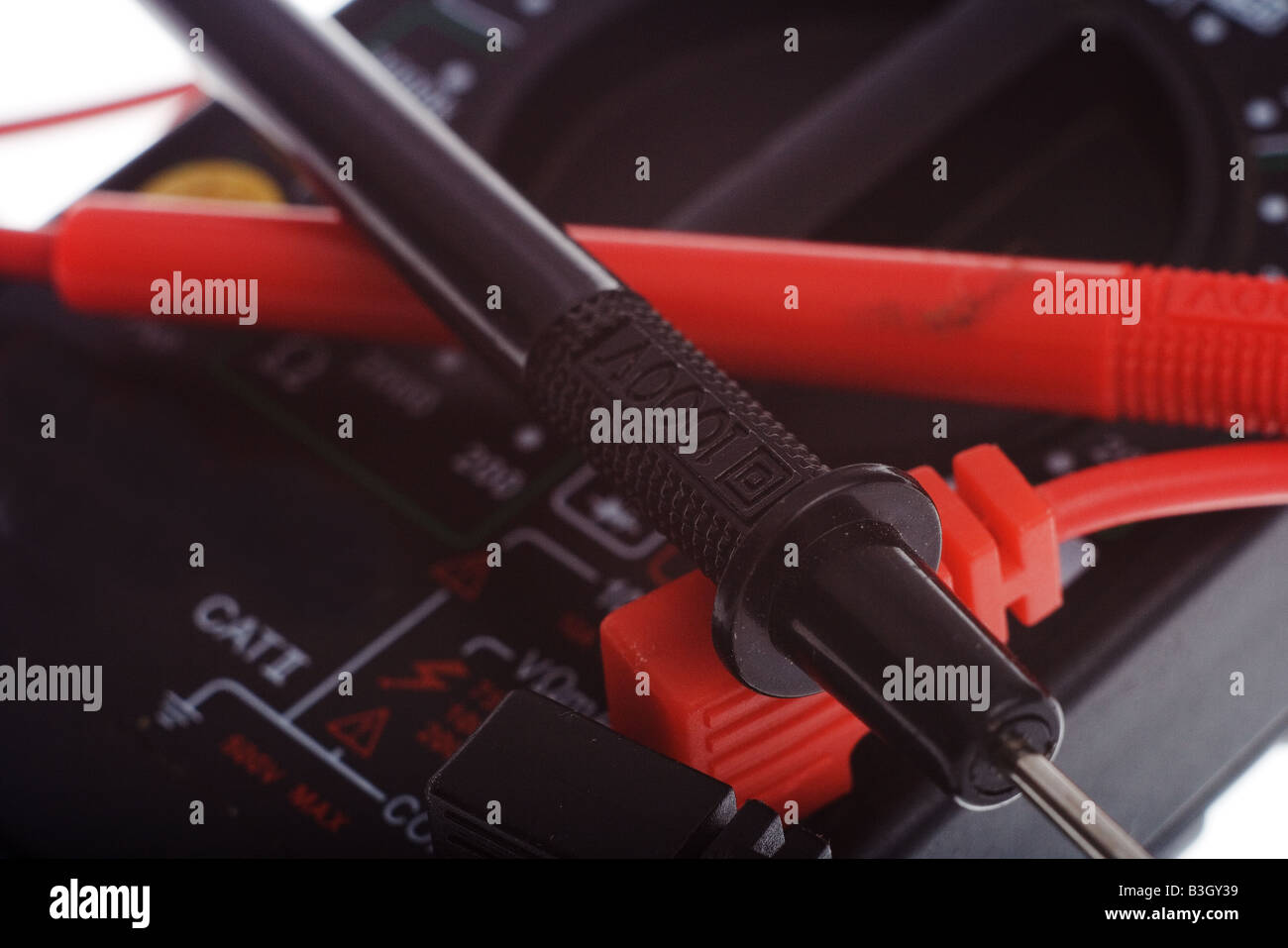 Digital multimeter detail over white background Stock Photo - Alamy