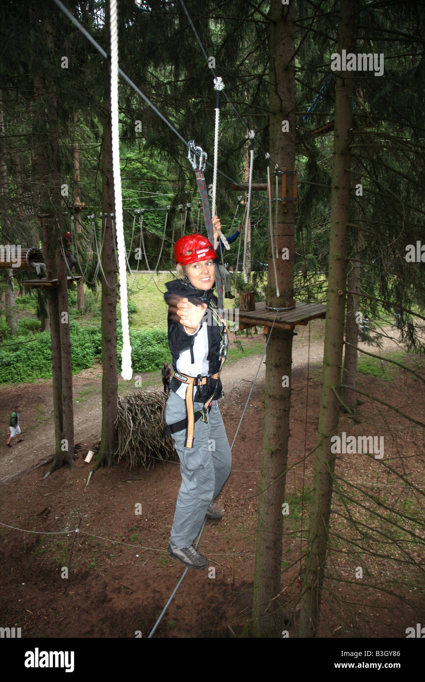 AUT Austria Tyrol Stubaital Stubai Valley, high ropes course Stock ...