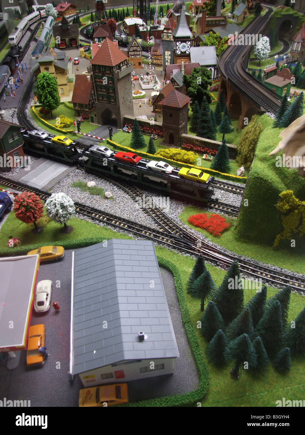 collector's miniature hobby train set in action Stock Photo - Alamy