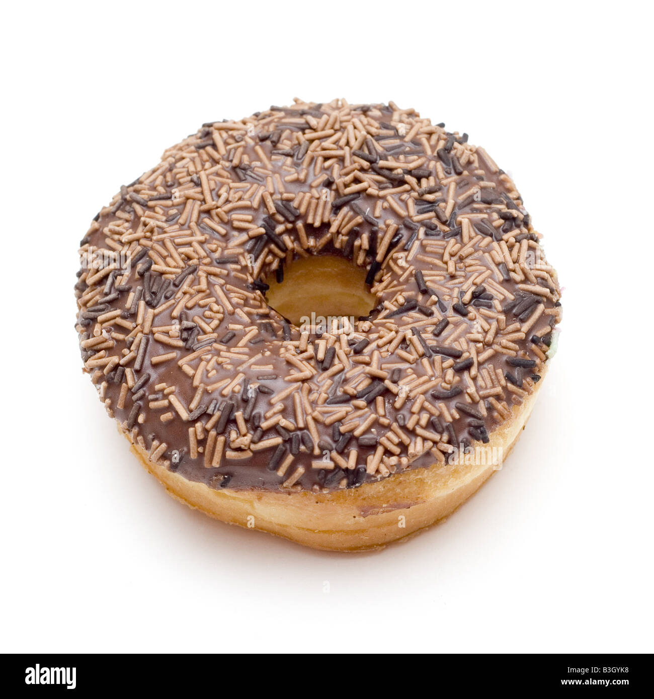 A chocolate doughnuts with sprinkles isolated on white Stock Photo - Alamy