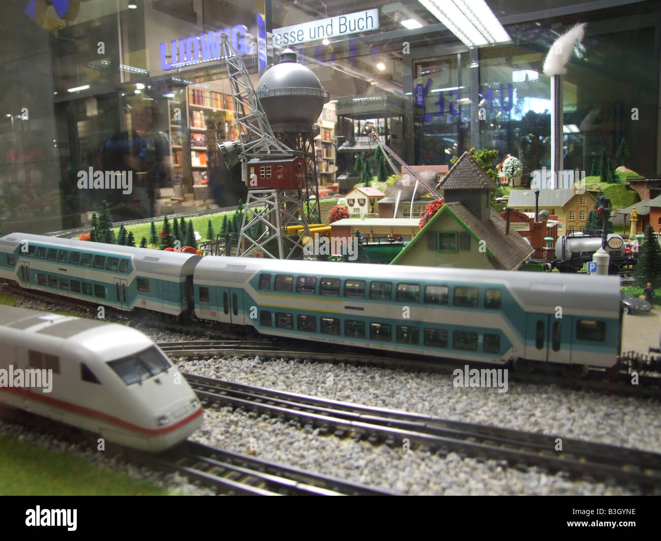 collector's miniature hobby train set in action Stock Photo - Alamy
