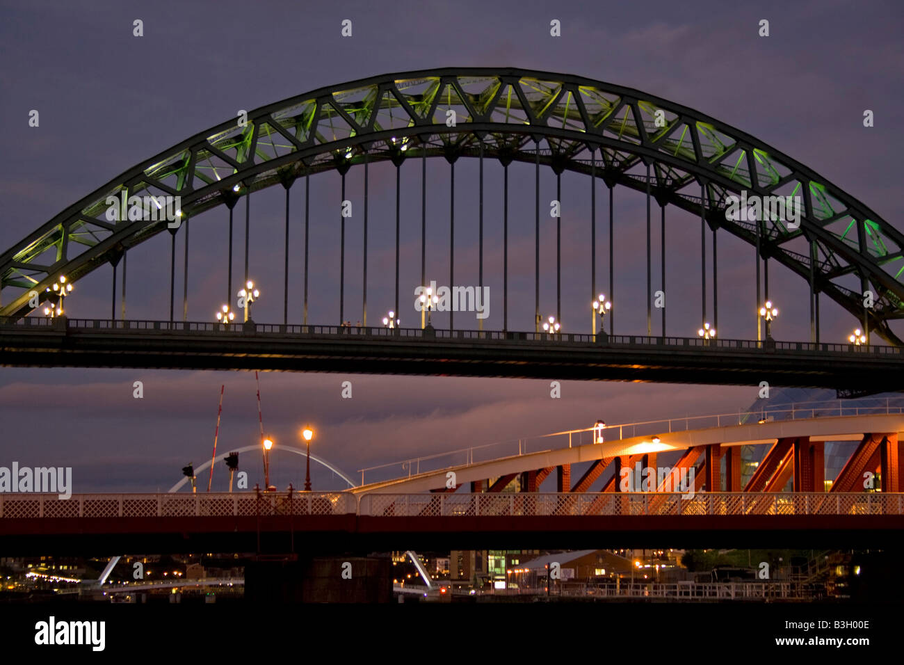 the tyne bridge at night Stock Photo - Alamy