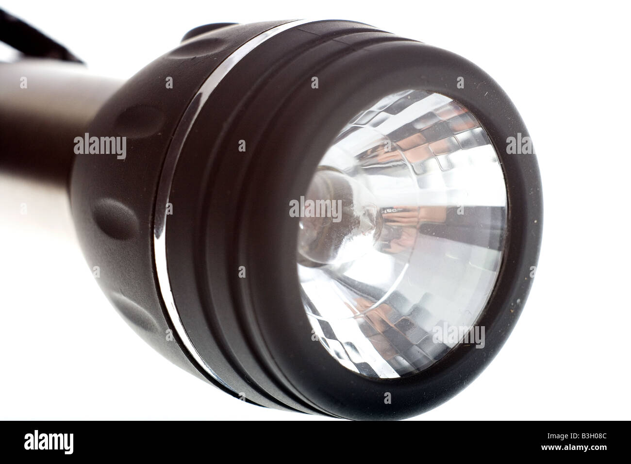 Isolated flashlight detail over white background Stock Photo - Alamy