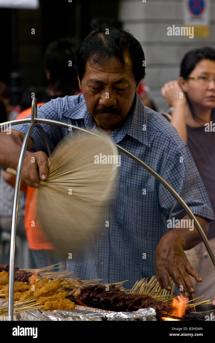 Satay Festival, Lau Pau Sat, Hawker Market, Singapore Stock Photo - Alamy