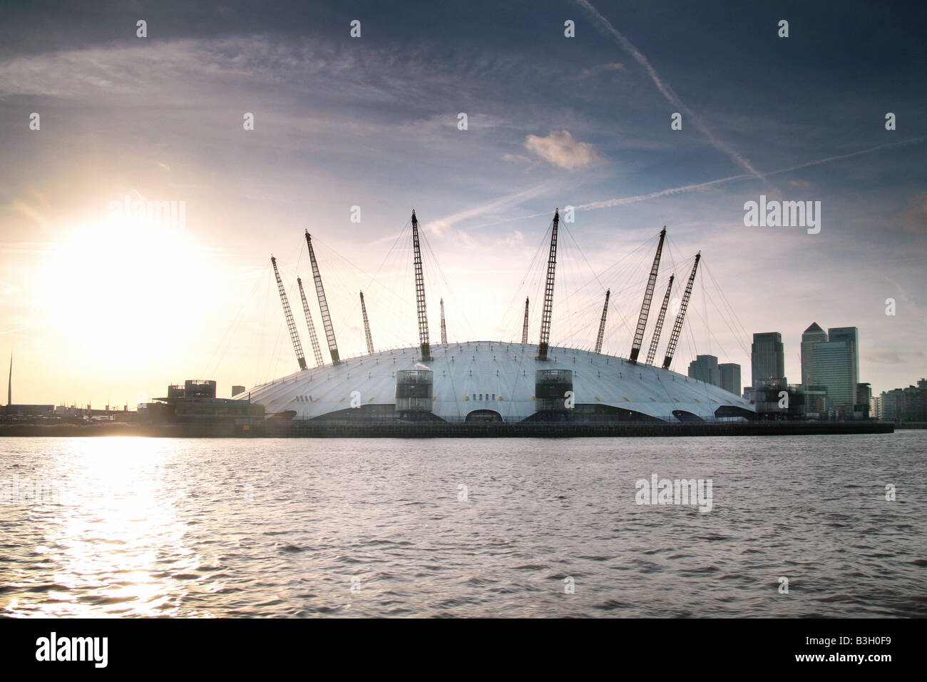 sunset over the O2 arena Stock Photo - Alamy