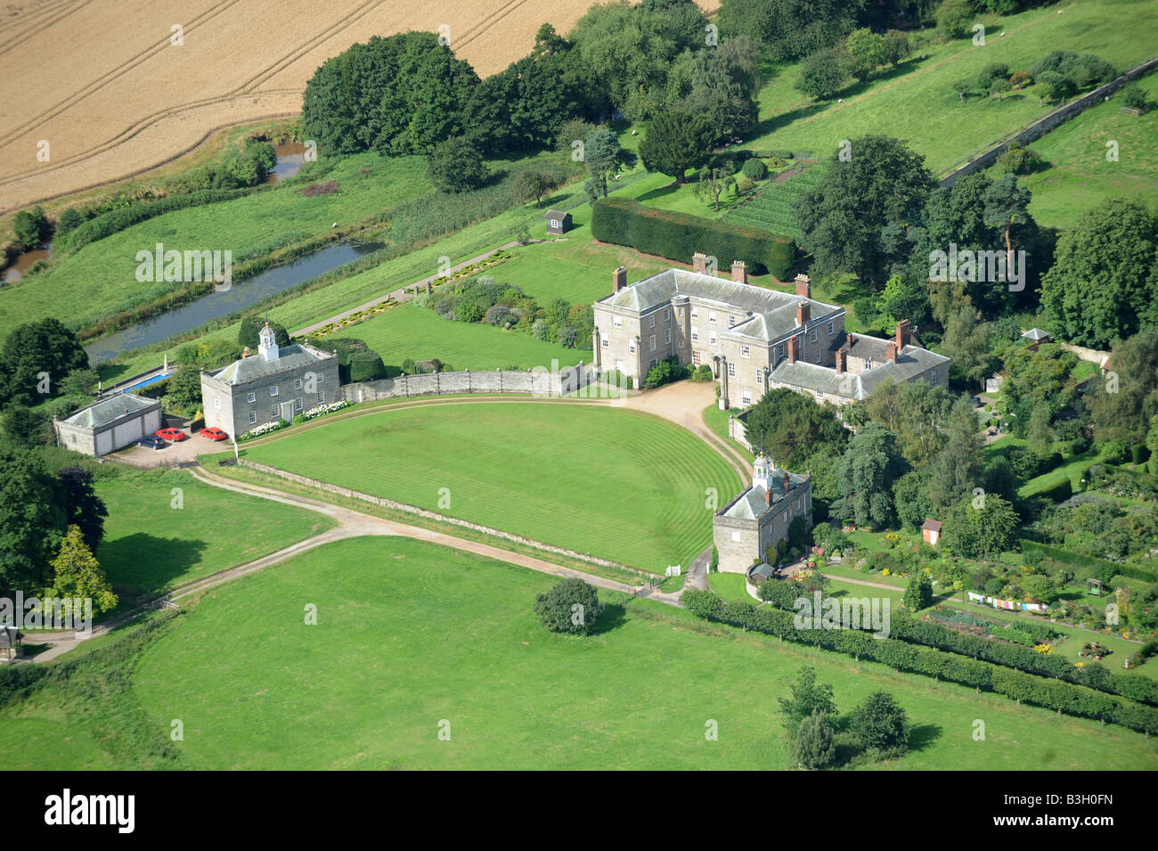 An aerial view of Morville Hall near Bridgnorth in Shropshire England ...