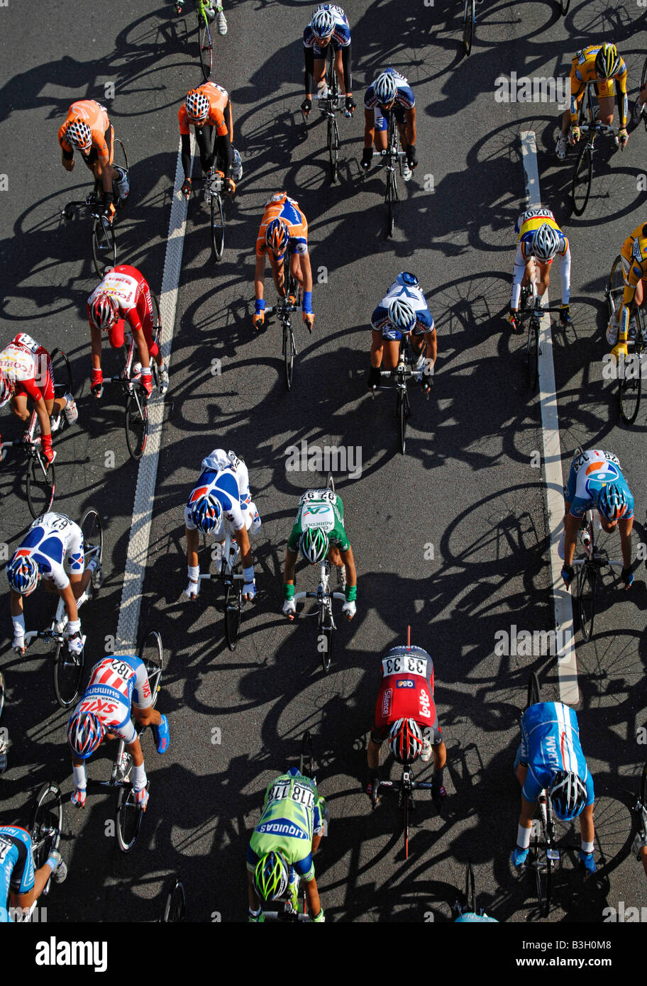 Professional cyclists during a race Stock Photo - Alamy
