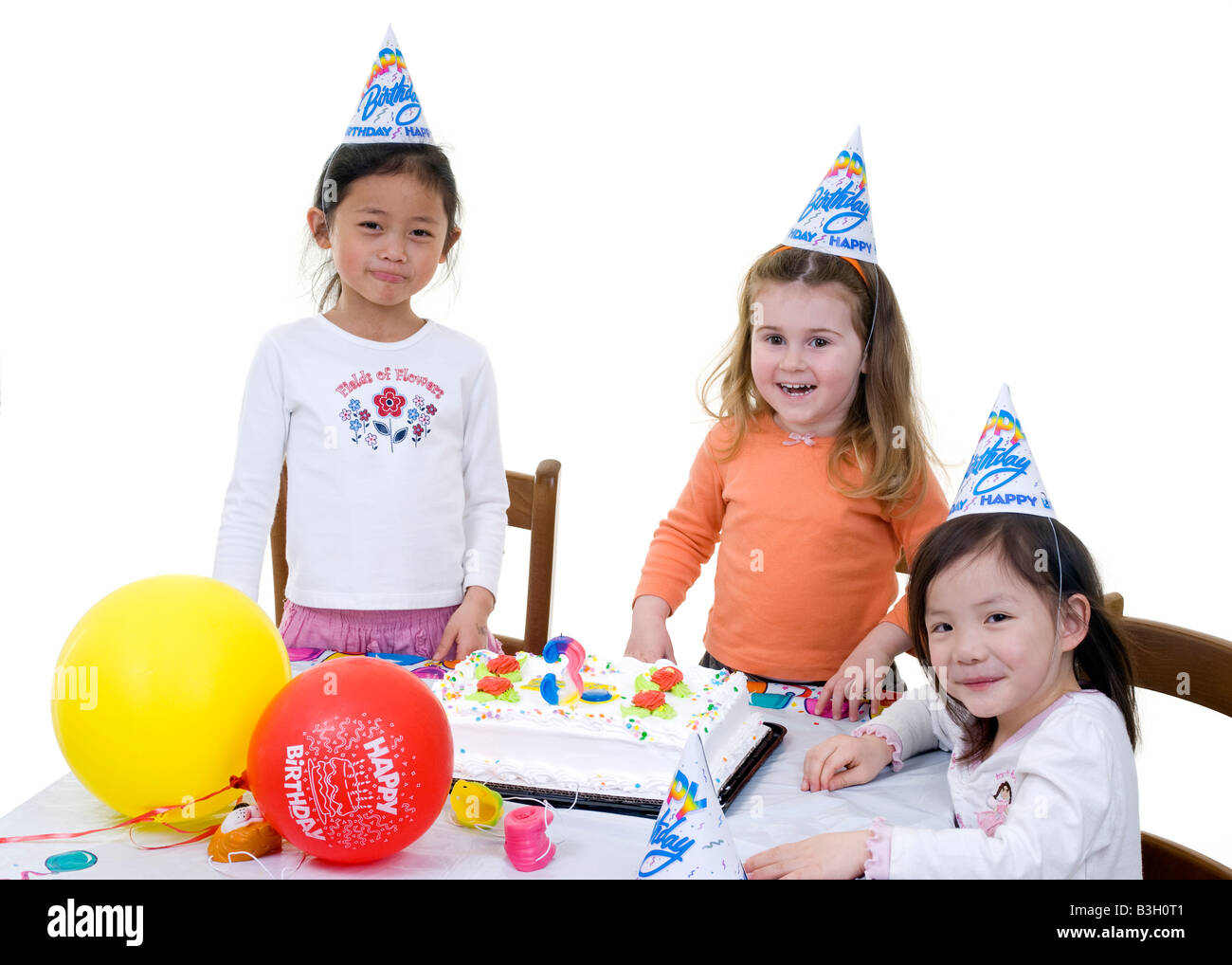 A group of young children celebrate a birthday party Stock Photo - Alamy