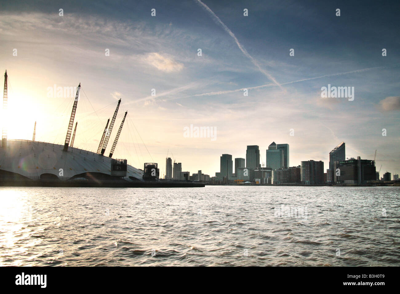sunset over the O2 arena Stock Photo - Alamy