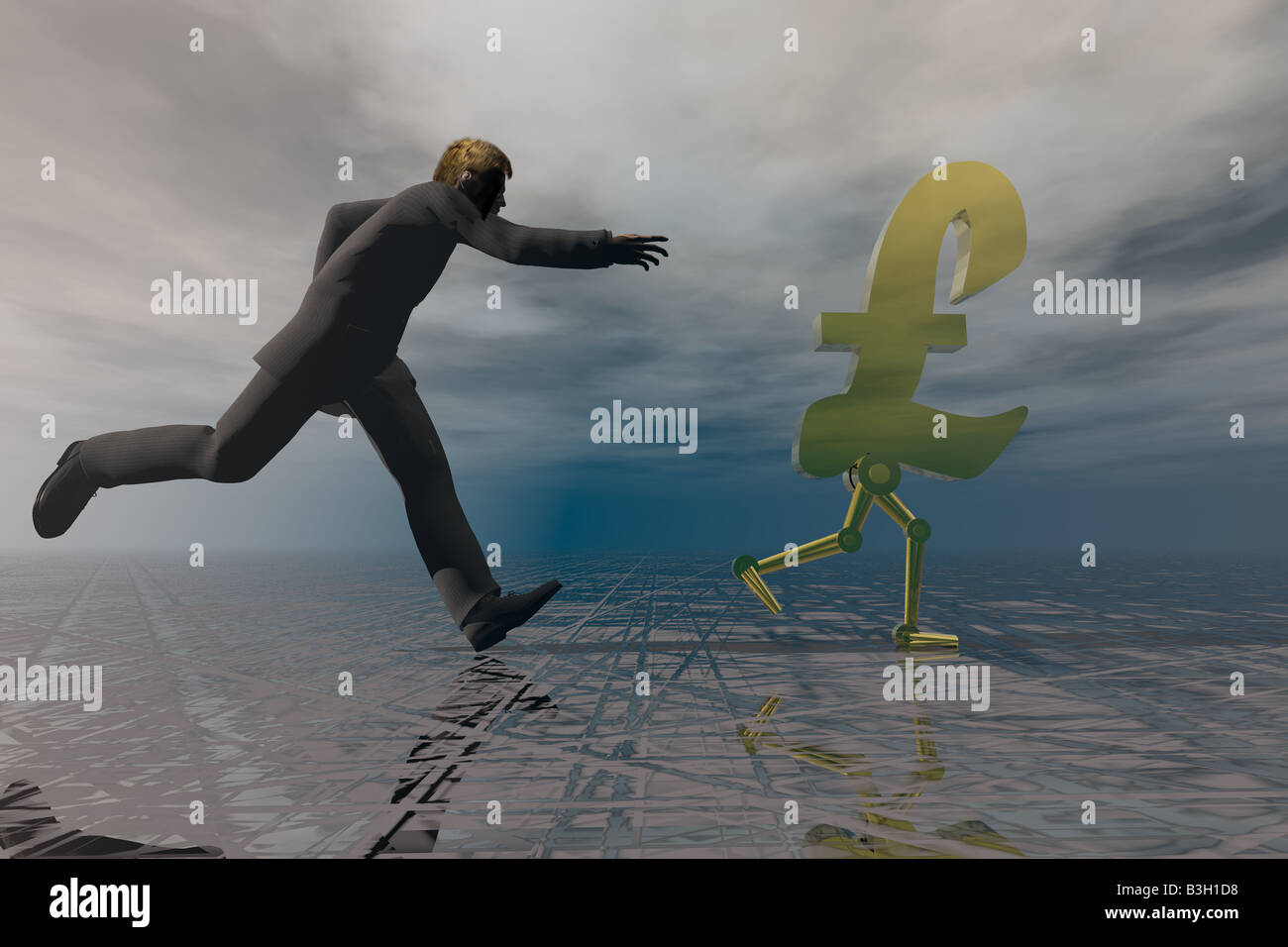 Businessman pursuing financial gain Stock Photo - Alamy