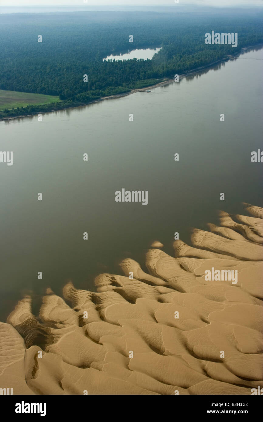 Mississippi River aerial view of sandbar Stock Photo - Alamy