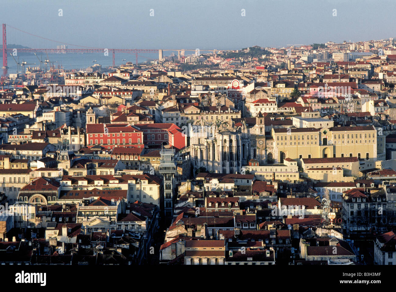A view of the city of Lisbon and the Lisbon Harbor Stock Photo - Alamy